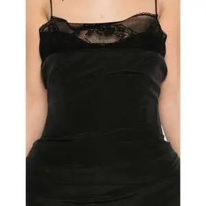 Magda Butrym Silk Midi Dress With Lace Trim