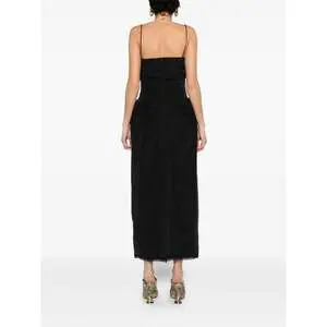 Magda Butrym Silk Midi Dress With Lace Trim