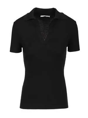 Max Mara Ribbed Wool Polo Shirt - Black