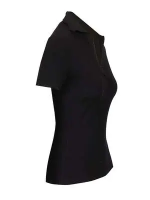 Max Mara Ribbed Wool Polo Shirt - Black