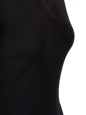 Max Mara Ribbed Wool Polo Shirt - Black