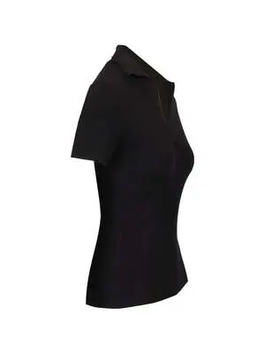 Max Mara Ribbed Wool Polo Shirt - Black