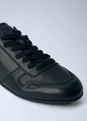 Rick Owens Minimal Leather Sneakers - Black