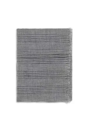 Brunello Cucinelli Linen Scarf With Lurex Details - Gray
