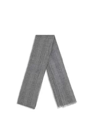 Brunello Cucinelli Linen Scarf With Lurex Details - Gray