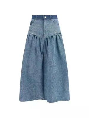 GANNI Patchwork Denim Skirt