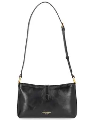 Dolce & Gabbana Bag Lock Leather Shoulder Bag - Black