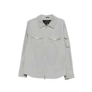 Moose Knuckles Grey Zip-up Shirt Jacket With Chest Pockets - Gray