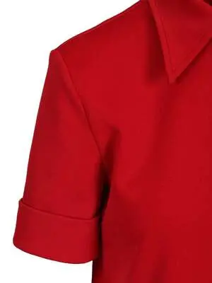 Miu Miu Technical Jersey Polo Shirt With Embroidered Logo - Red
