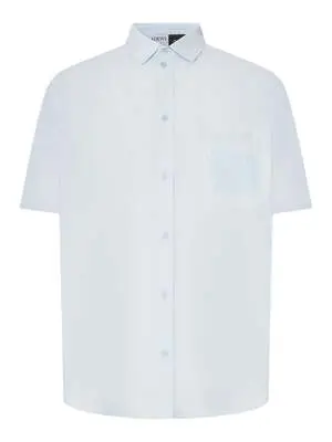 Loewe X Paula`s Ibiza Short-sleeved Textured Poplin Shirt - Blue