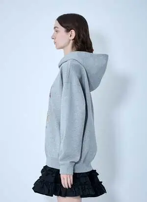 GANNI Baby Tiger Print Cotton Jersey Sweatshirt - Gray