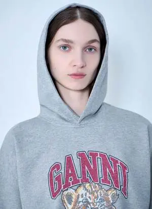 GANNI Baby Tiger Print Cotton Jersey Sweatshirt