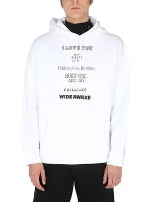 Raf Simons Graphic Print Hoodie - White