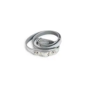 Balenciaga Leather Triple Wrap Bracelet With -tone Hardware - Silver