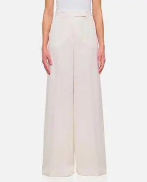 Max Mara Ninfa Wide Leg Trousers White - Multicolor