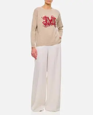 Max Mara Ninfa Wide Leg Trousers White - Multicolor