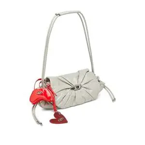 DIESEL® Calf Leather Shoulder Bag With Drawstring Top Handle