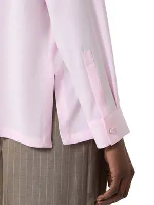 Max Mara Silk Charmeuse Blouse With Scarf Collar - Pink