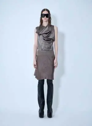 Rick Owens Midi Skirt With Ribbed Waistband