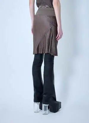 Rick Owens Midi Skirt With Ribbed Waistband