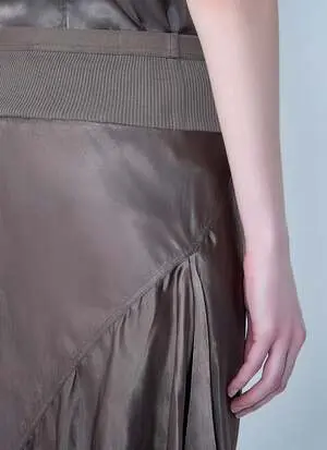 Rick Owens Midi Skirt With Ribbed Waistband