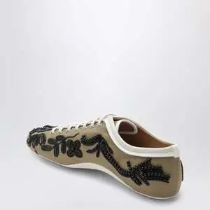 Dries Van Noten Embroidered Ballerina Sneakers - Cream