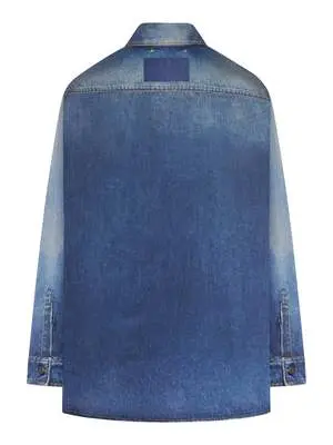 GOLDEN GOOSE Oversized Denim Print Shirt - Blue