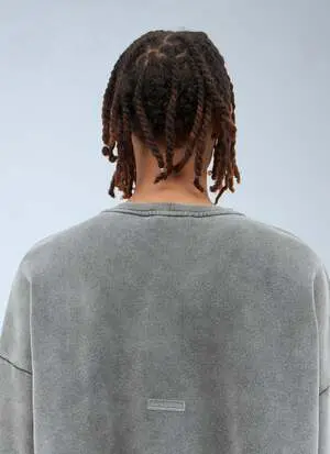 Acne Studios Logo Patch Crewneck Sweatshirt - Gray