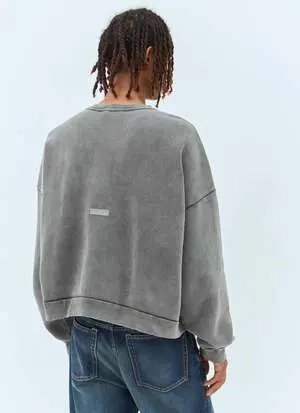 Acne Studios Logo Patch Crewneck Sweatshirt - Gray
