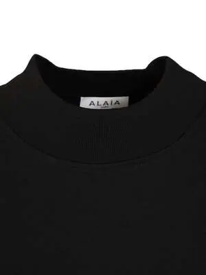 Alaïa Cotton Jersey T-shirt Dress With Fringe