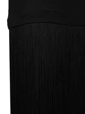 Alaïa Cotton Jersey T-shirt Dress With Fringe