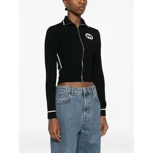 Gucci Intarsia-knit Logo Zip Cardigan