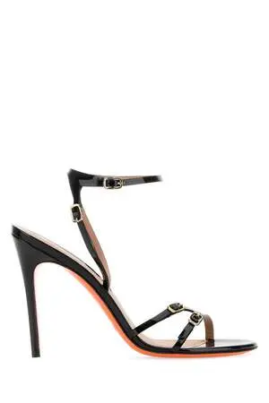 Santoni Leather Virna Sandals - Black