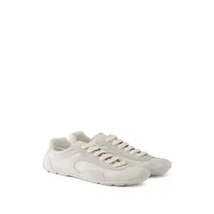 Prada Neutral Suede And Leather Boots - Cream