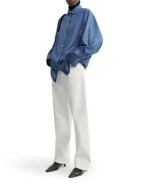 TOTEME Oversized Striped Silk Shirt - Multicolor