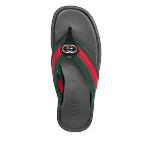 Gucci Web Stripe Detail Thong Sandals