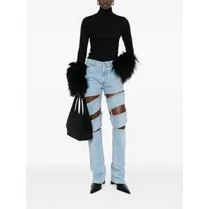 Coperni Denim Straight-leg Jeans With Cut-out Detailing - Blue