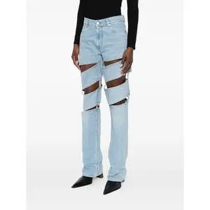 Coperni Denim Straight-leg Jeans With Cut-out Detailing - Blue
