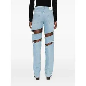 Coperni Denim Straight-leg Jeans With Cut-out Detailing - Blue