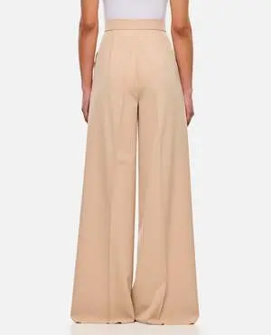 Max Mara Ninfa Wide Leg Trousers In Beige - Multicolor