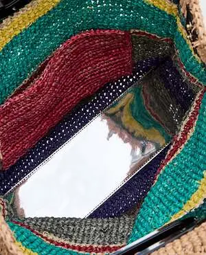 Sacai Medium Raffia Shopper Bag - Multicolor