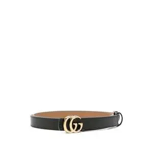 Gucci Leather Interlocking Gg Belt - Black