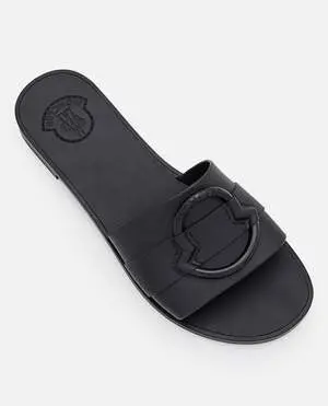 Moncler Rubber Slides With Logo Detailing