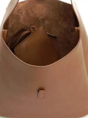 Saint Laurent Calfskin Hobo Bag - Brown