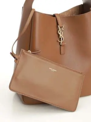 Saint Laurent Calfskin Hobo Bag - Brown