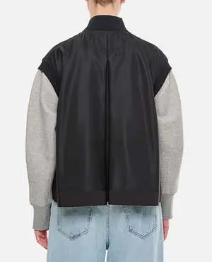 Sacai Nylon Twill Vest With Ribbed Hem And Collar