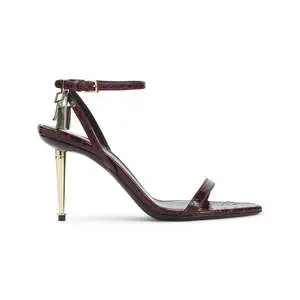 TOM FORD Semi Shiny Printed Calf Leather Sandals - Red