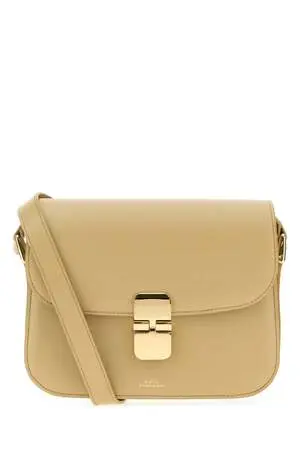 A.p.c. A.P.C. Beige Leather Small Grace Crossbody Bag Brown