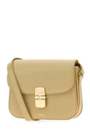 A.p.c. Beige Leather Small Grace Crossbody Bag - Brown