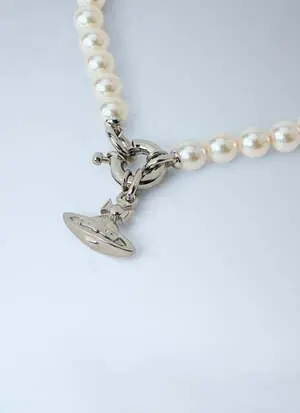 VIVIENNE WESTWOOD Leanne Twin Set Bracelet With Pearl Beads And Letter Charms